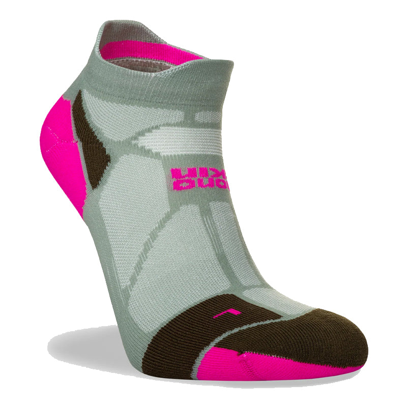 Hilly Marathon Fresh Socklet Running Sock - Sage/Fluo Pink – The ...