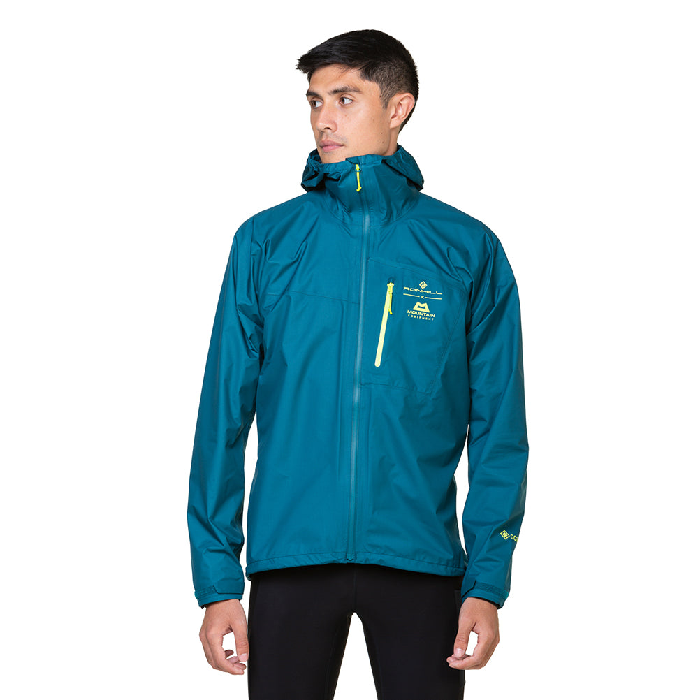 Ronhill Tech Gore-Tex® Mercurial Men's Running Jacket - Deep Teal/Acid ...