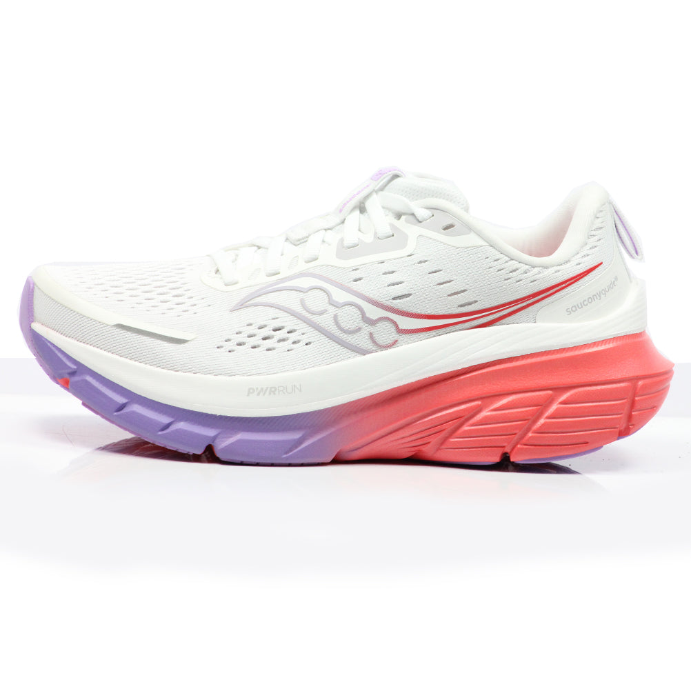 Saucony Guide 18 Women's Running Shoe - White/Crocus – The Running Outlet